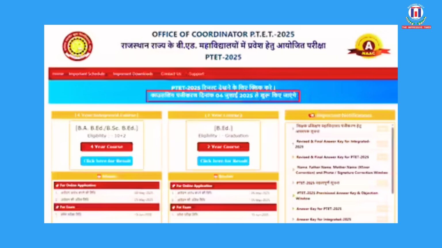 PTET 2025 Counselling for BA B.Ed and B.Sc B.Ed Courses Begins on July ...